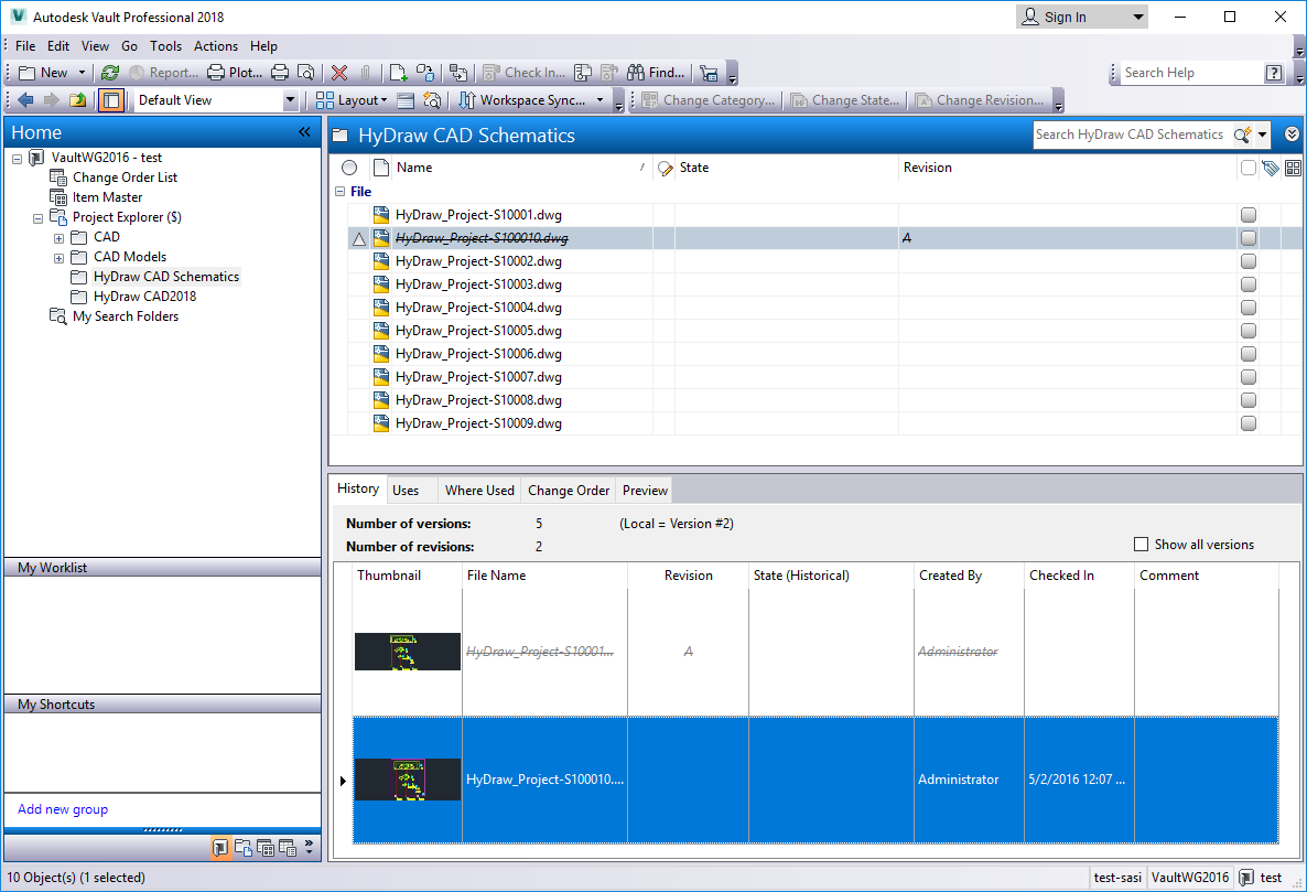 Manage HyDraw CAD Drawings through Vault