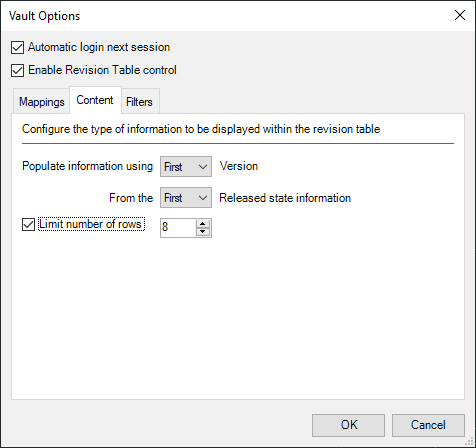 Configure Revision Table