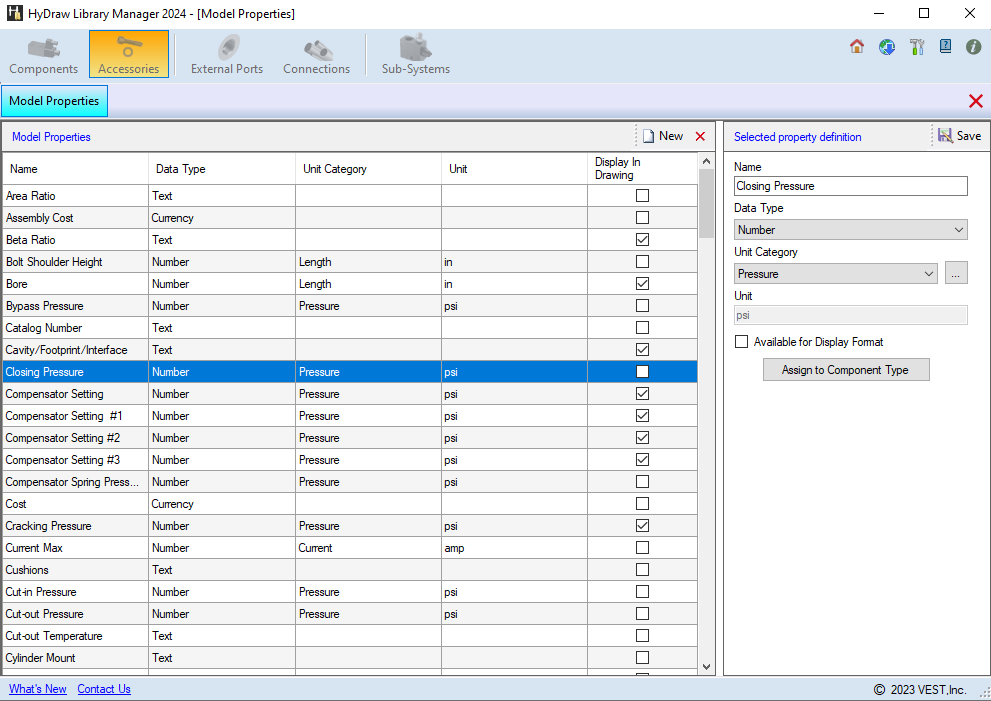 Accessories - Model Properties
