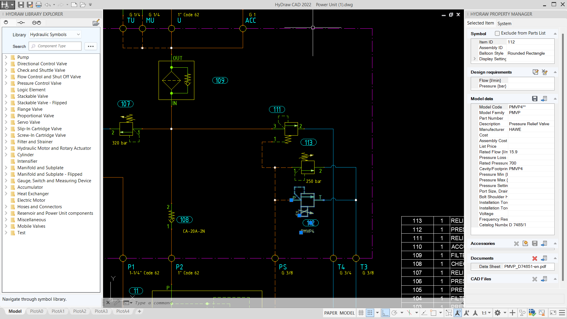 HyDraw CAD | Hydraulic Circuit Diagram Design Software